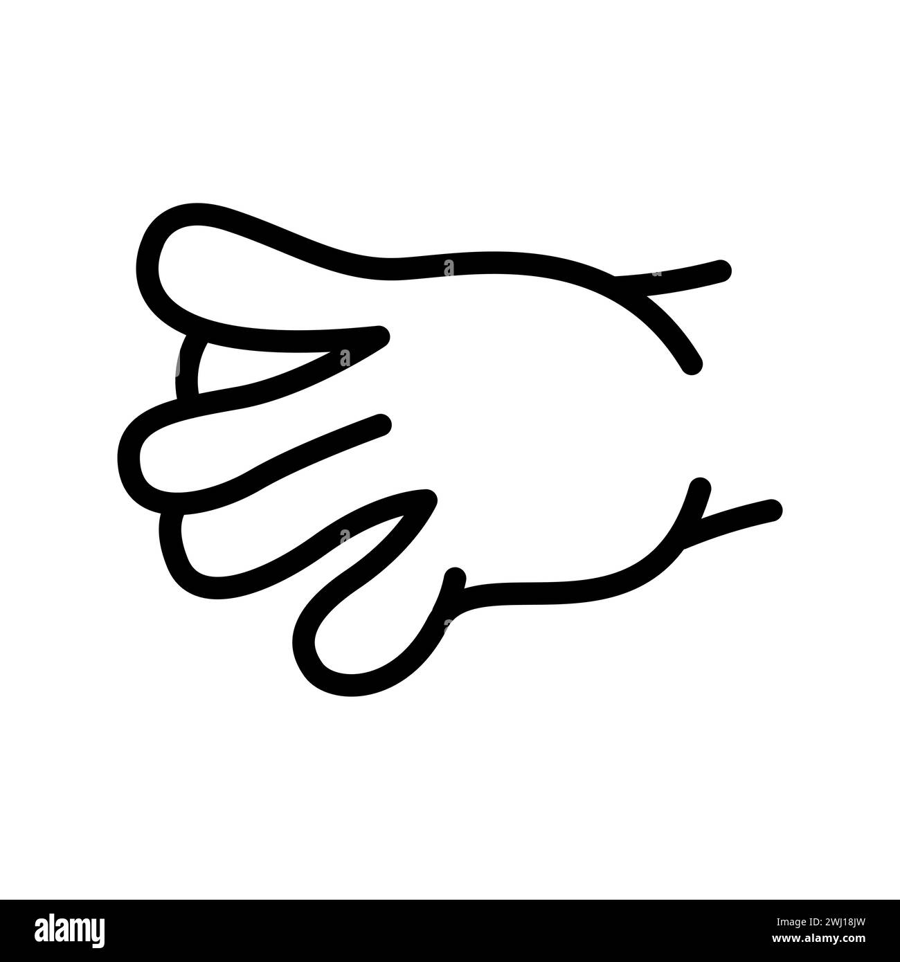 Cartoon gesture line icons set. Character hand. Vector isolated element ...