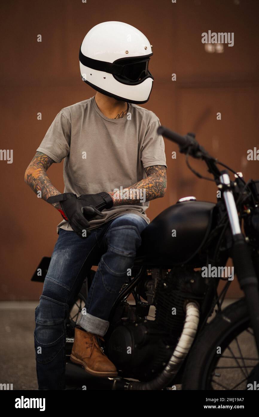Motorcycle rider tattoos hi-res stock photography and images - Alamy