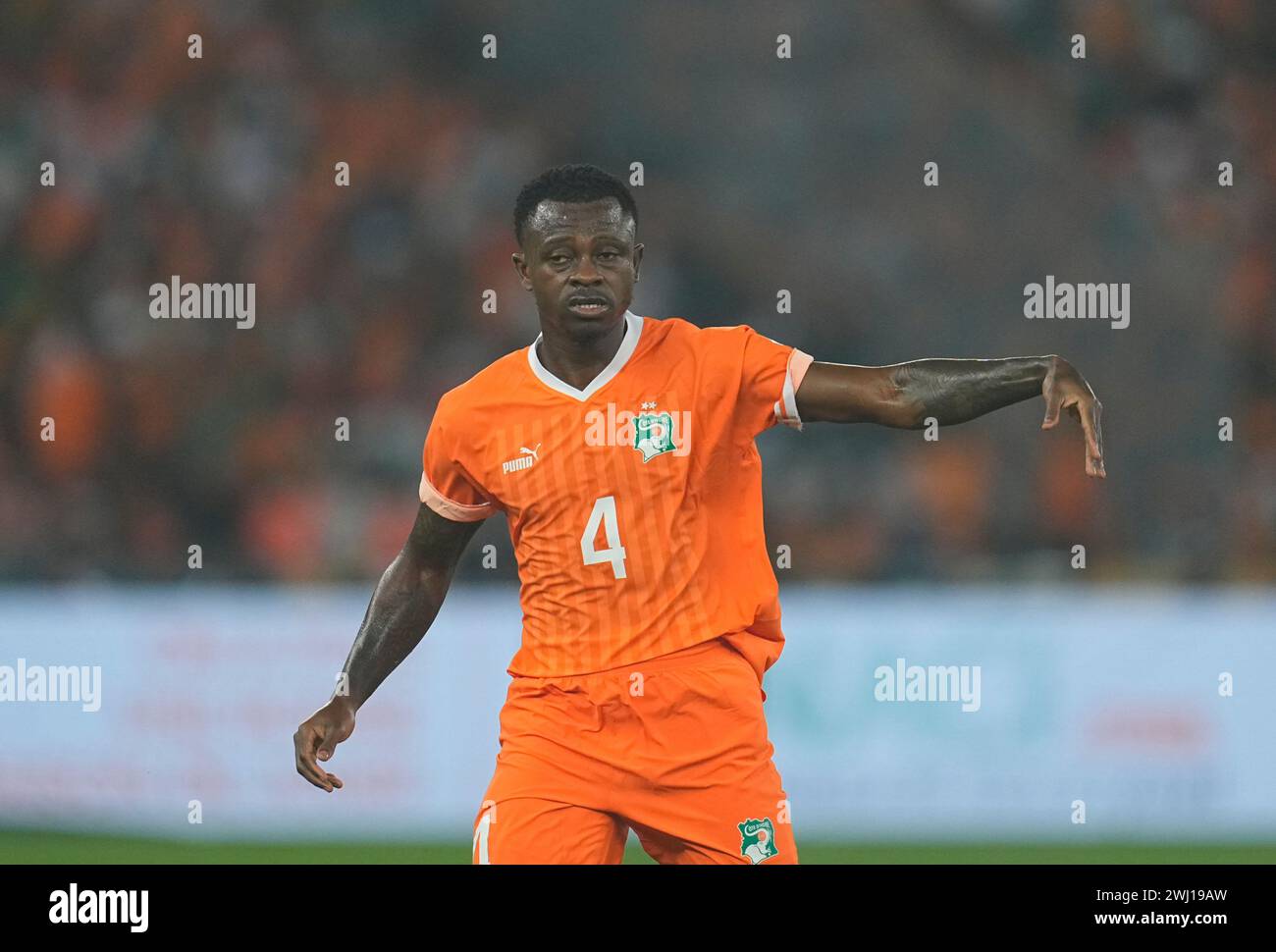 February 11 2024: Jean Michael Seri (Ivory Coast) gestures during a ...