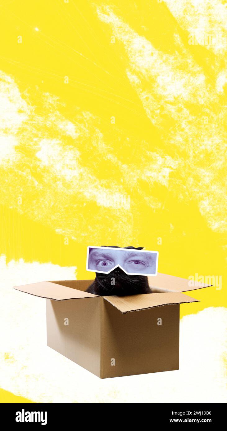 Contemporary art collage. Animals with human facial expression Stock ...