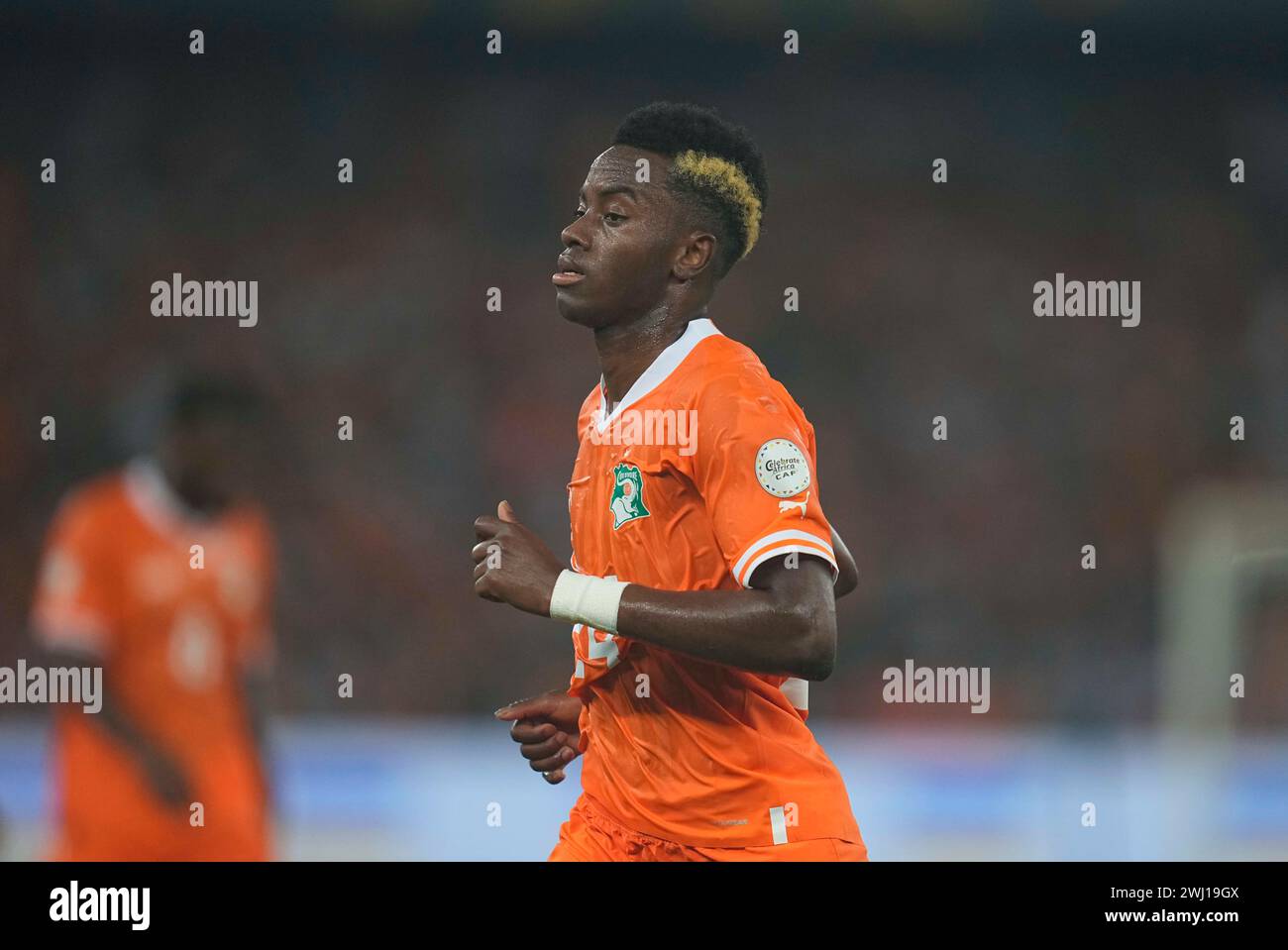 February 11 2024: Simon Adingra (Ivory Coast) looks on during a African ...