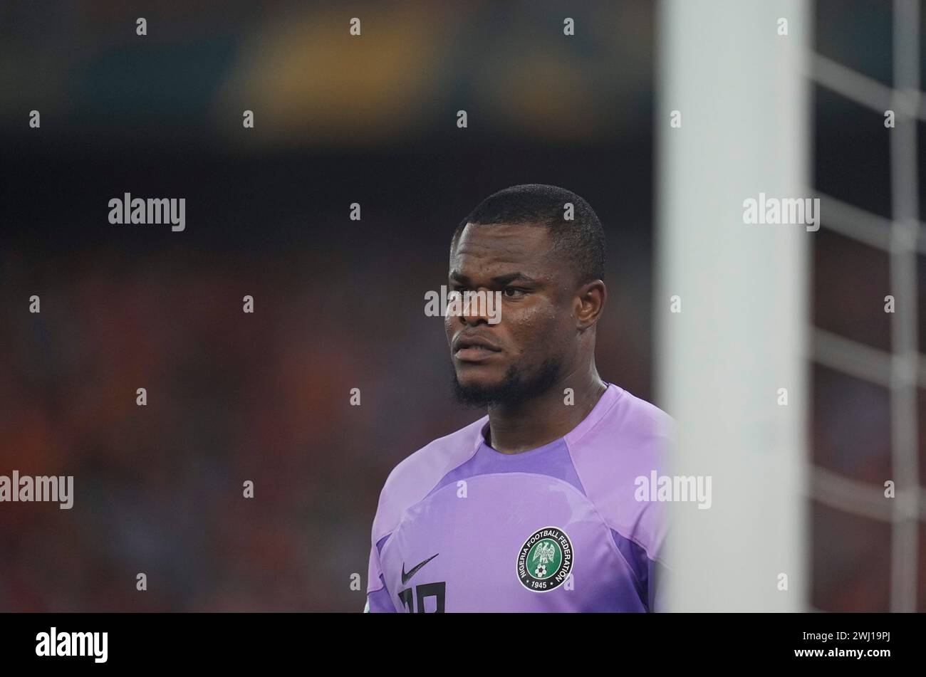 February 11 2024: Stanley Bobo Nwabali (Nigeria) looks on during a ...