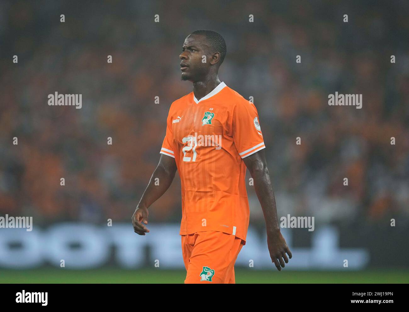 February 11 2024: Obite Evan Ndicka (Ivory Coast) looks on during a ...