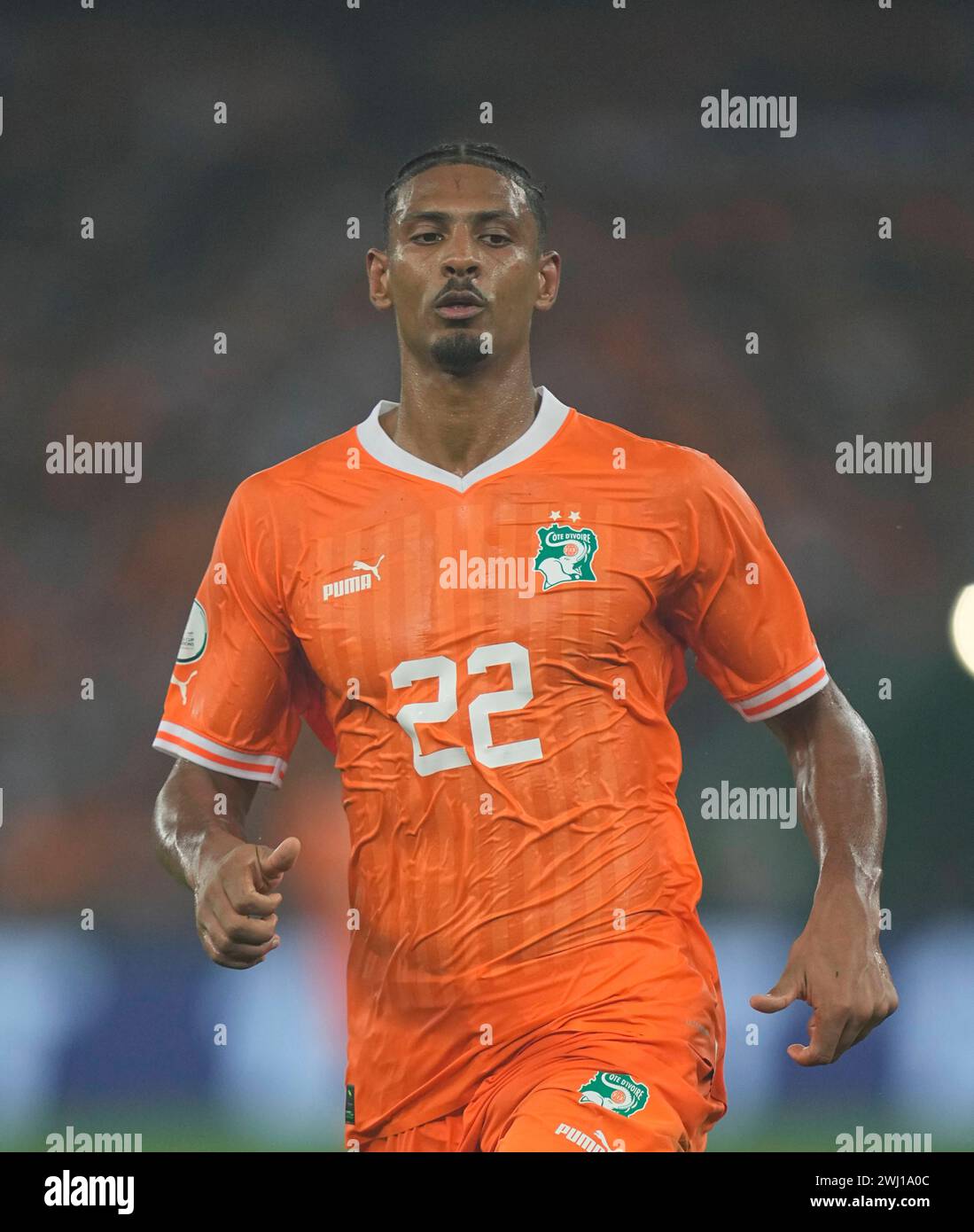 February 11 2024: Sebastien Romain Teddy Haller (Ivory Coast) looks on ...