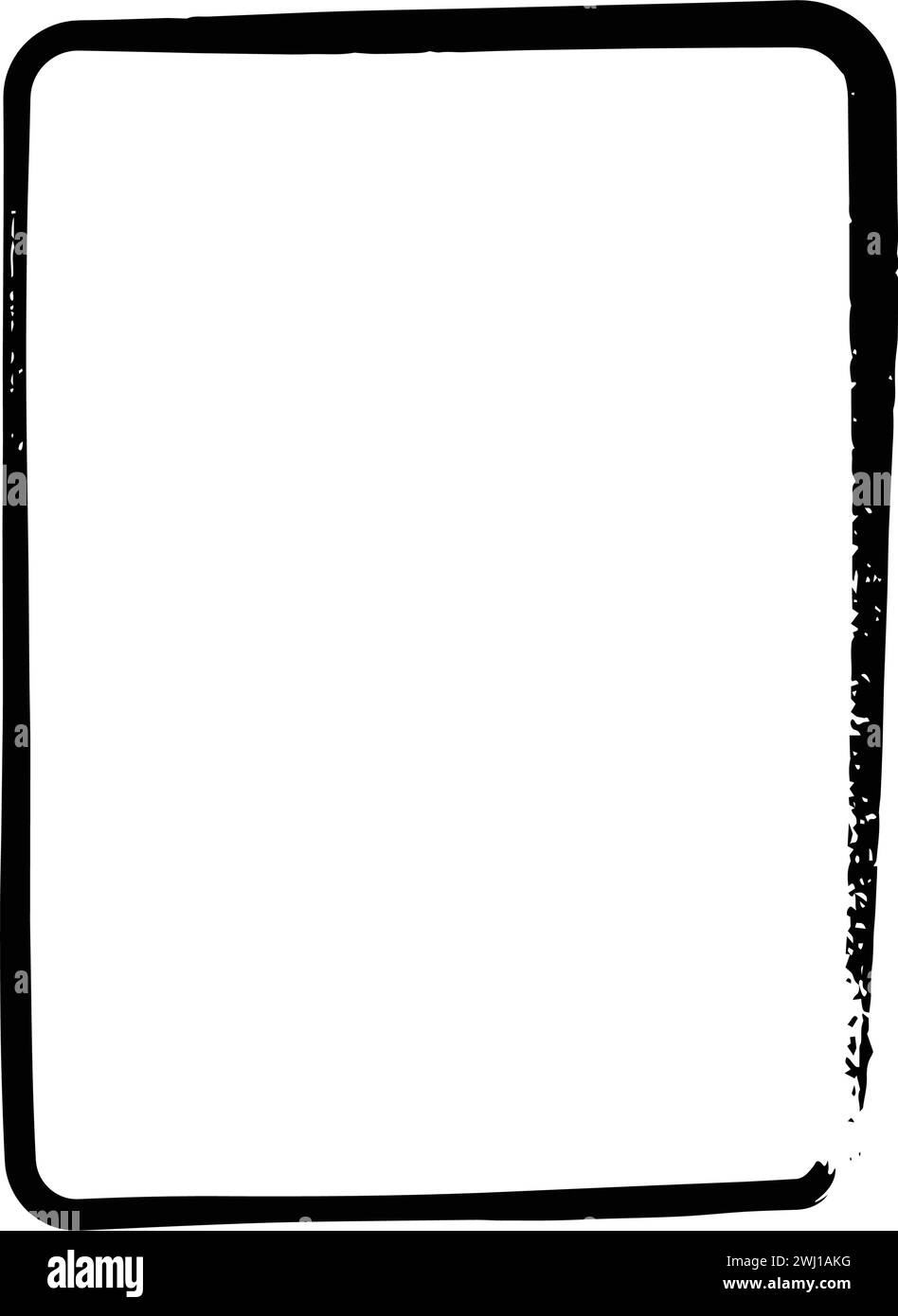 Frame border curved grunge shape icon, vertical rectangle decorative ...