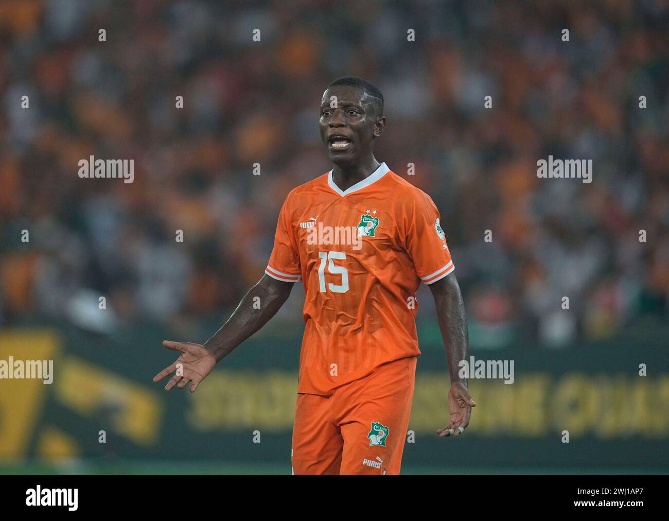 February 11 2024: Max Alain Gradel (Ivory Coast) gestures during a ...