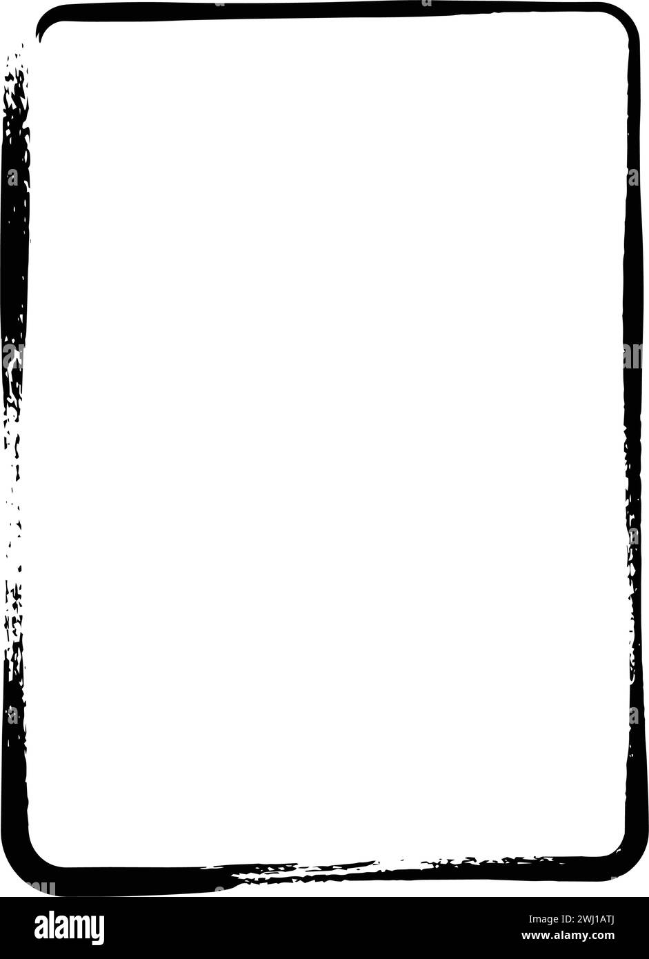 Frame border curved grunge shape icon, vertical rectangle decorative ...