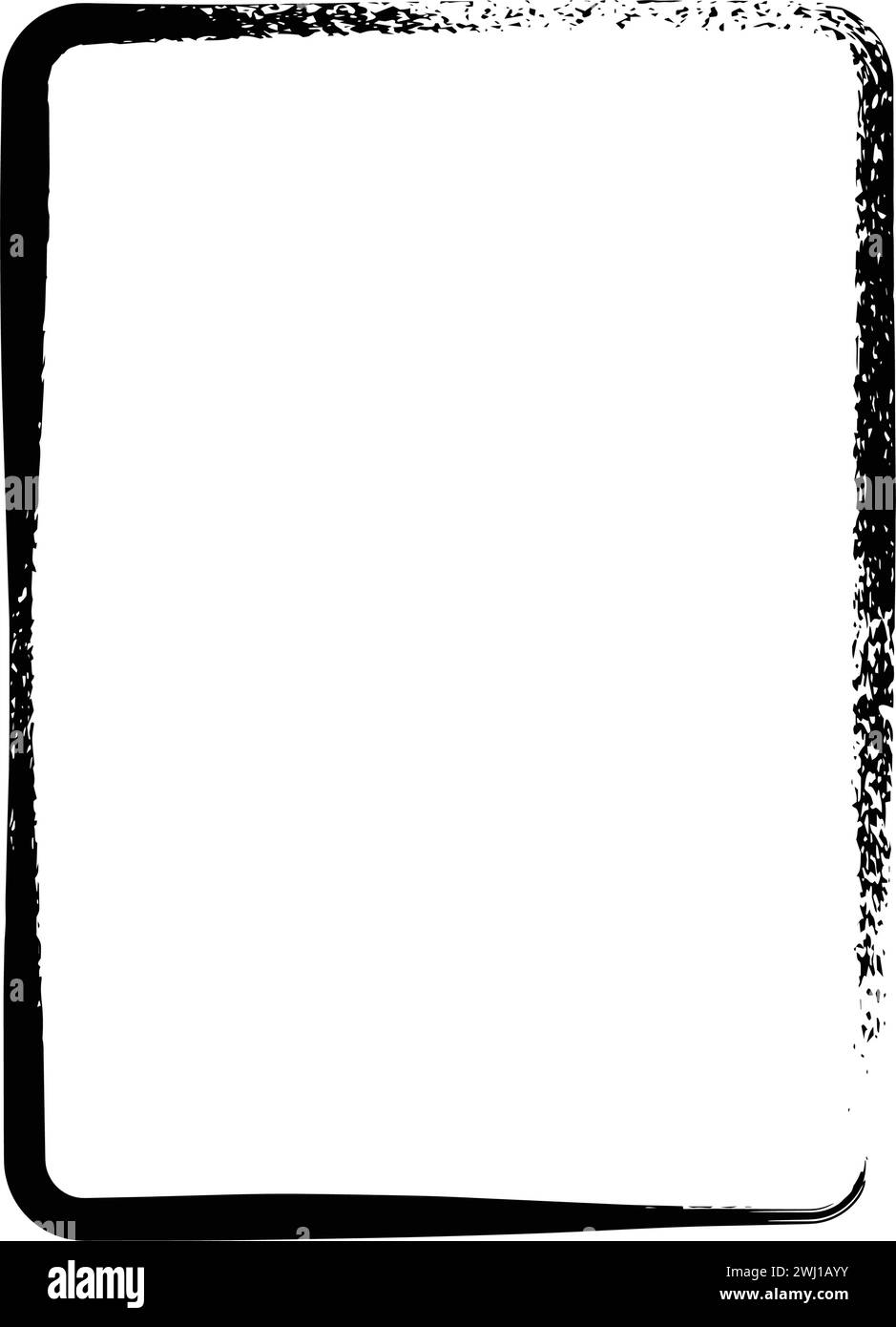 Frame border curved grunge shape icon, vertical rectangle decorative ...