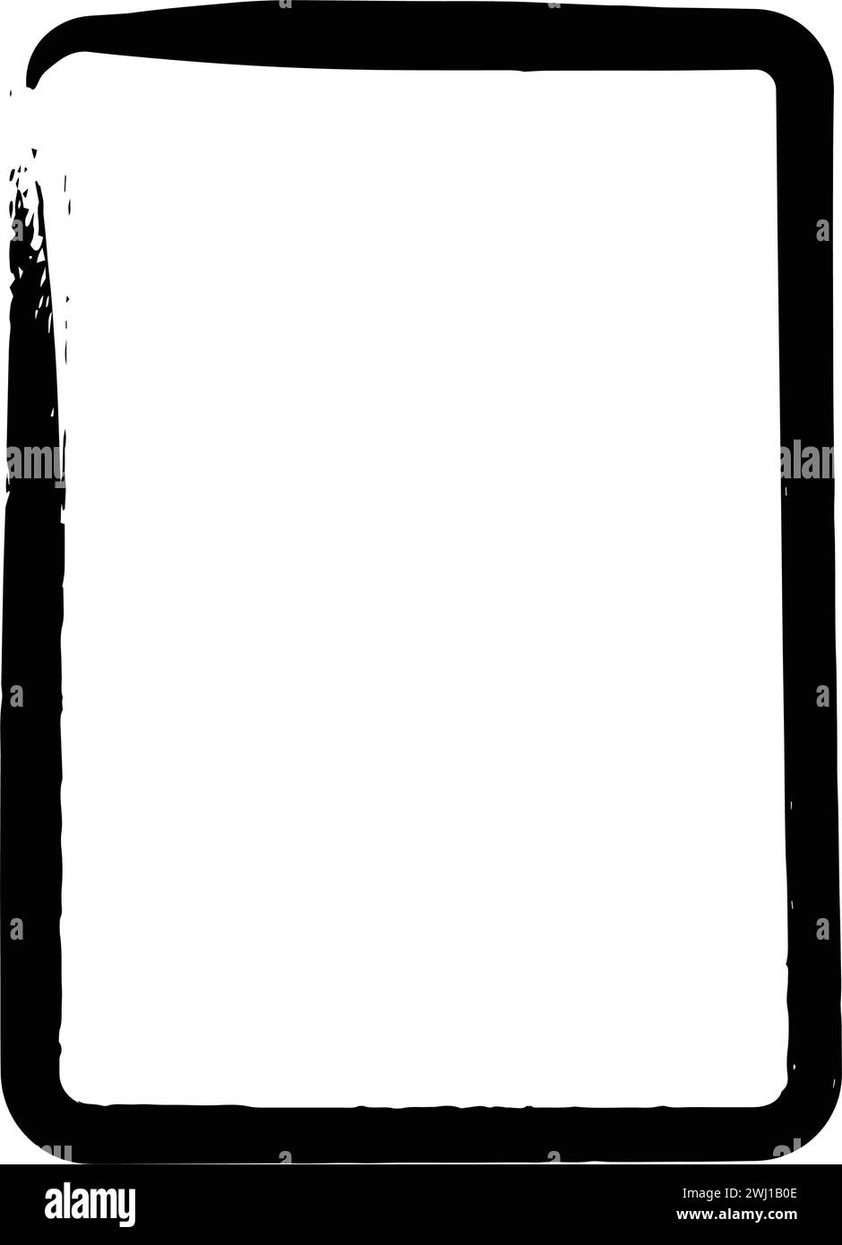 Frame border curved grunge shape icon, vertical rectangle decorative ...