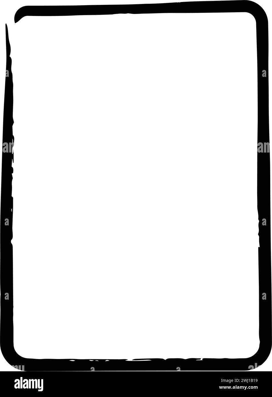 Frame border curved grunge shape icon, vertical rectangle decorative ...