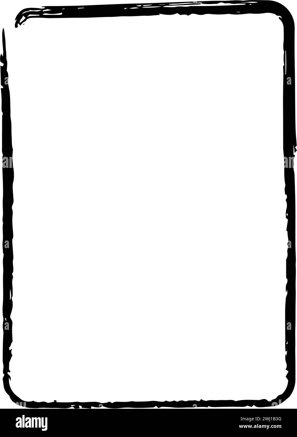 Frame border curved grunge shape icon, vertical rectangle decorative ...