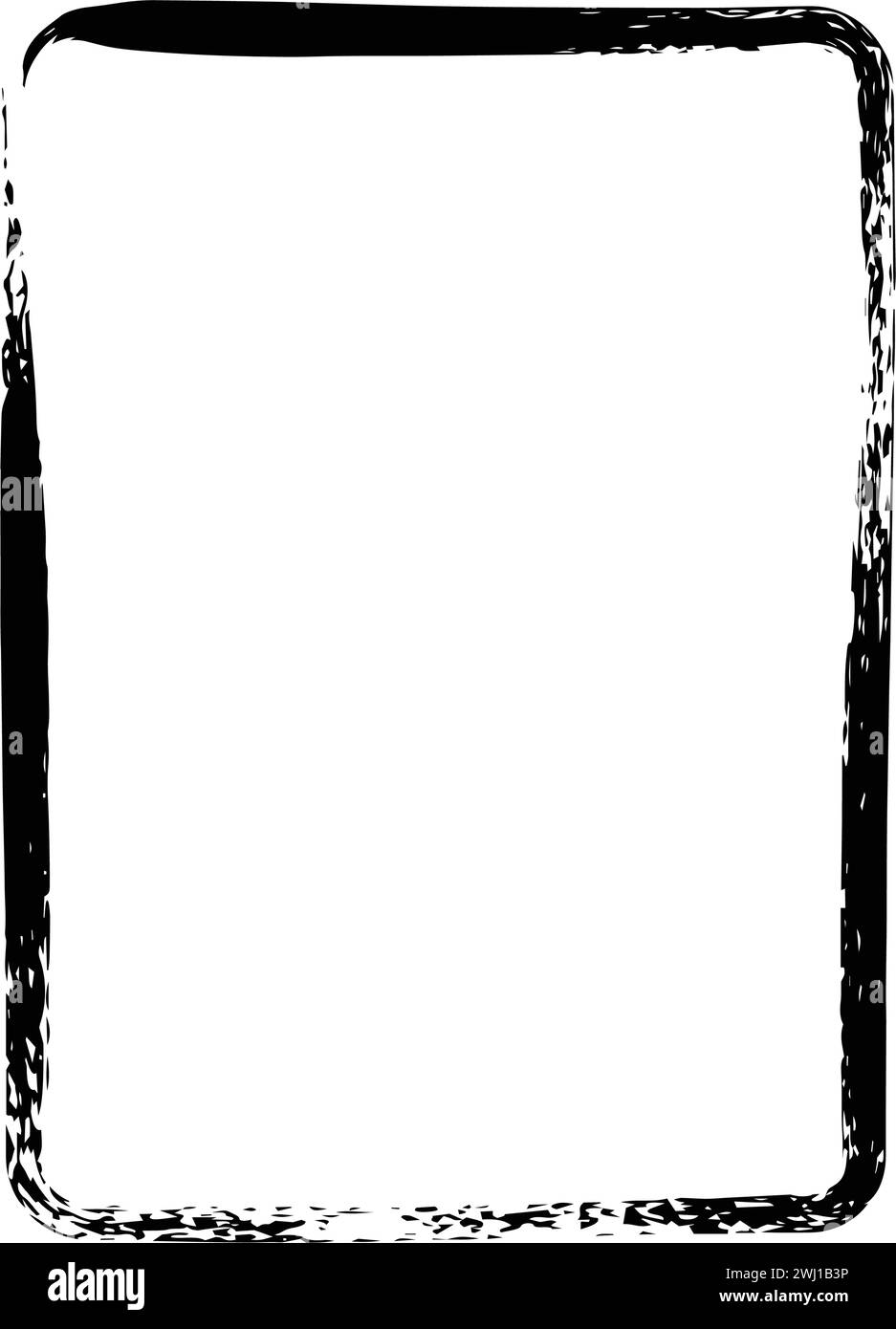 Frame border curved grunge shape icon, vertical rectangle decorative ...