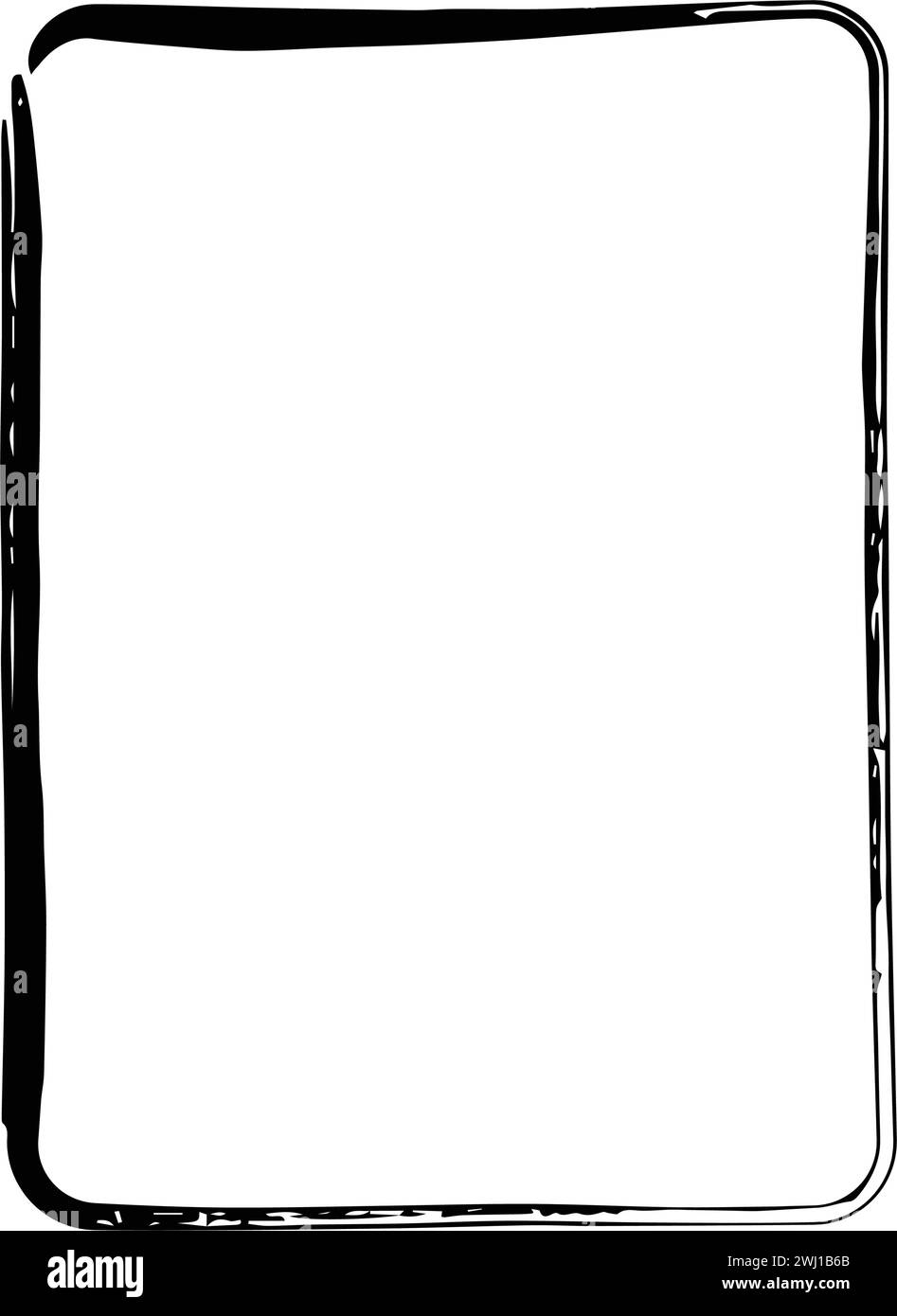 Frame border curved grunge shape icon, vertical rectangle decorative ...