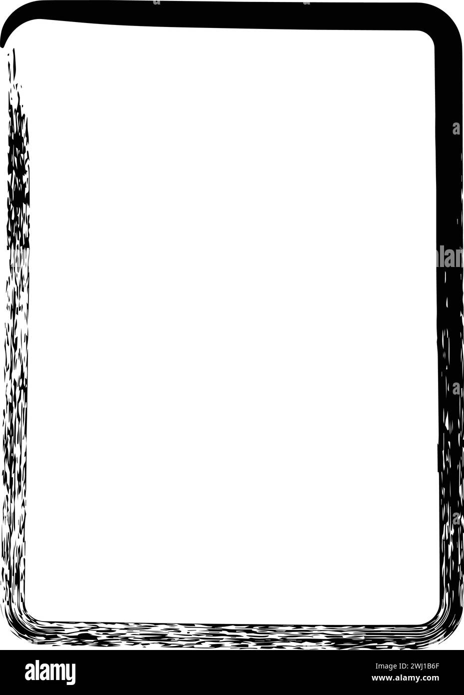 Frame border curved grunge shape icon, vertical rectangle decorative ...