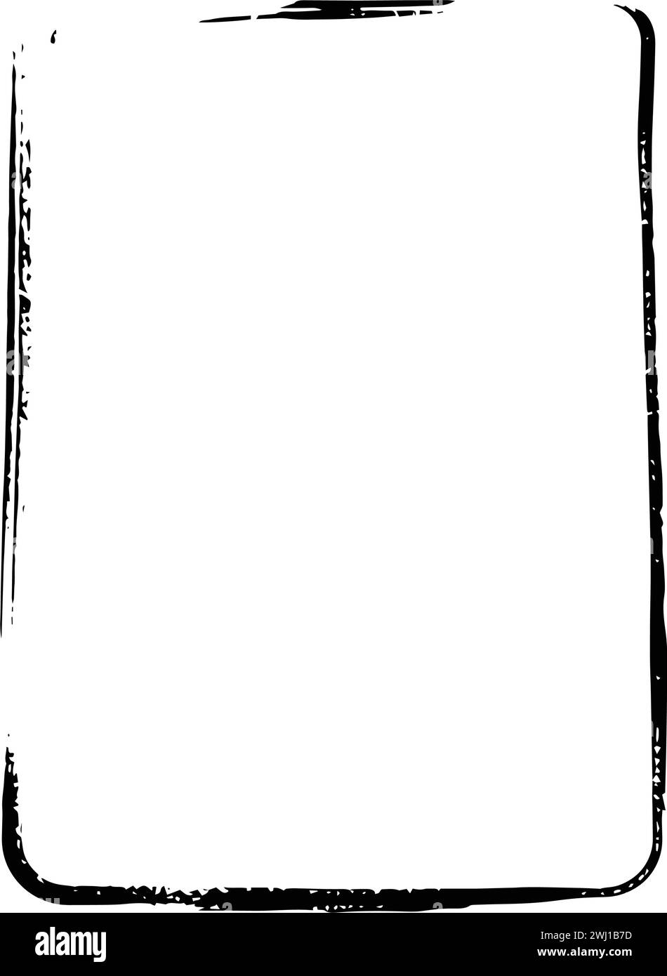 Frame border curved grunge shape icon, vertical rectangle decorative ...