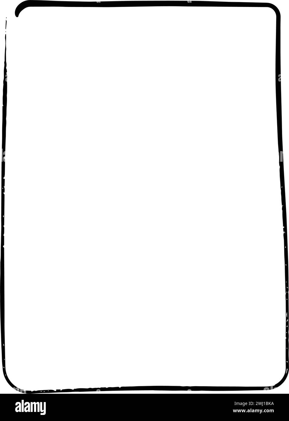 Frame border curved grunge shape icon, vertical rectangle decorative ...