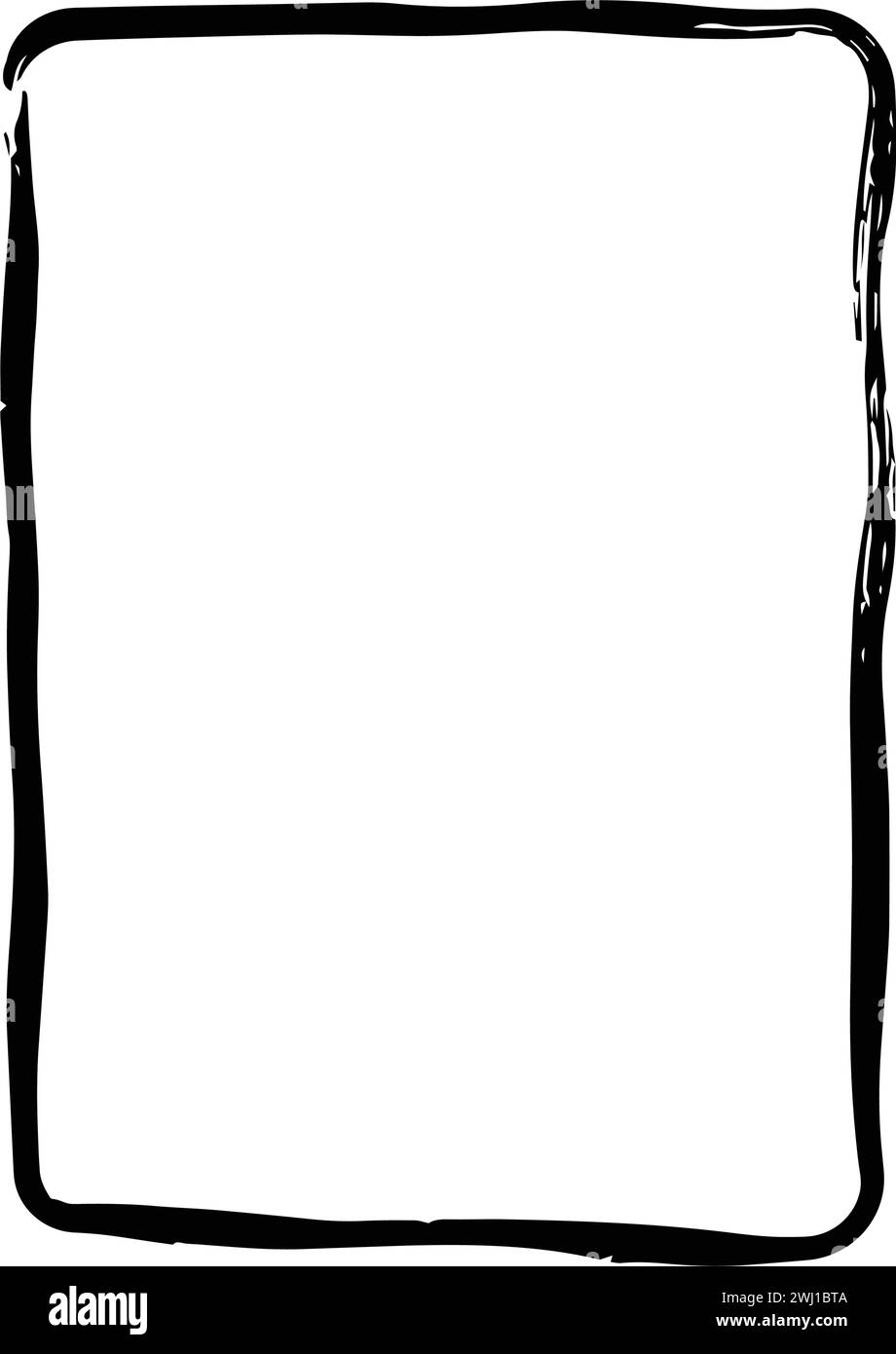 Frame border curved grunge shape icon, vertical rectangle decorative ...