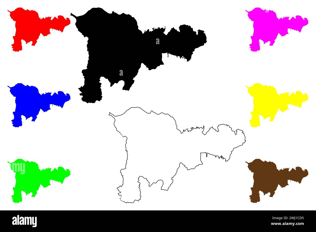 Tizi Ouzou city (People's Democratic Republic of Algeria) map vector ...