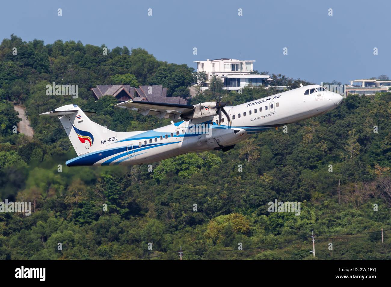 Bangkok Air ATR 72-600 airplane Ko Samui Airport in Thailand Stock ...