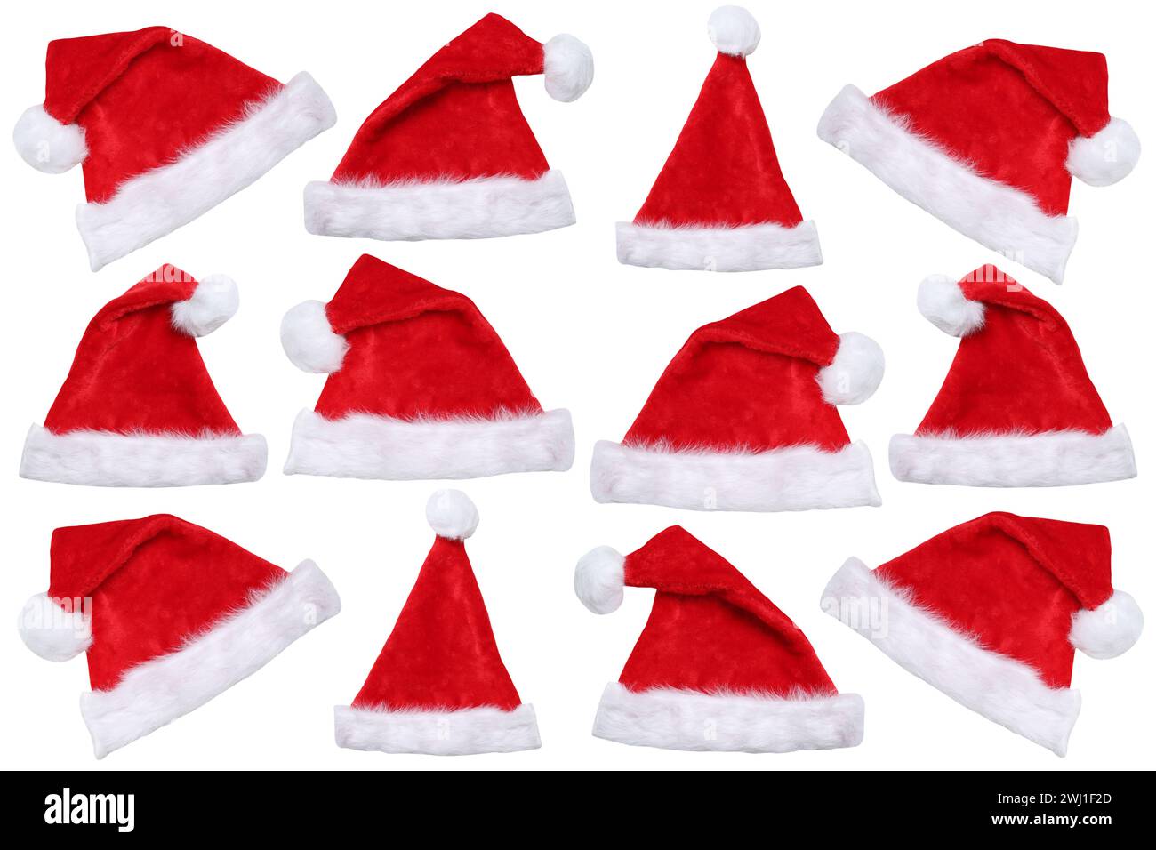 Christmas with Santa hats Santa hats Santa Claus hats in a row cropped ...
