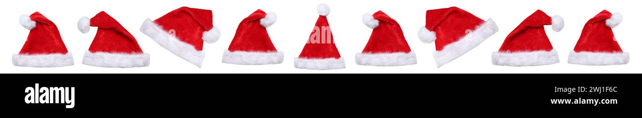 Christmas with Santa hats Santa hats Santa Claus in a row panorama ...