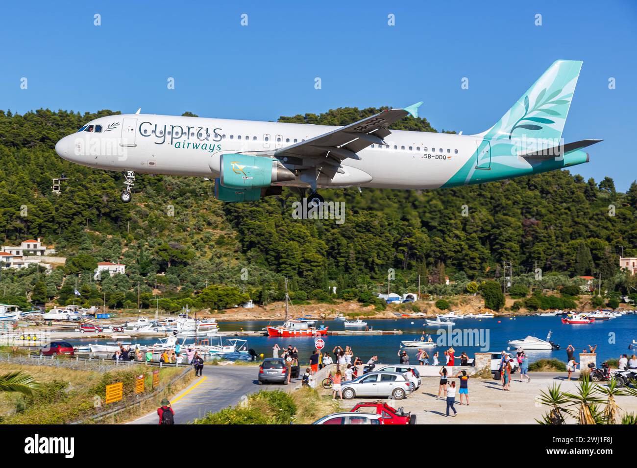 Cyprus Airways Airbus A320 aircraft Skiathos Airport in Greece Stock ...