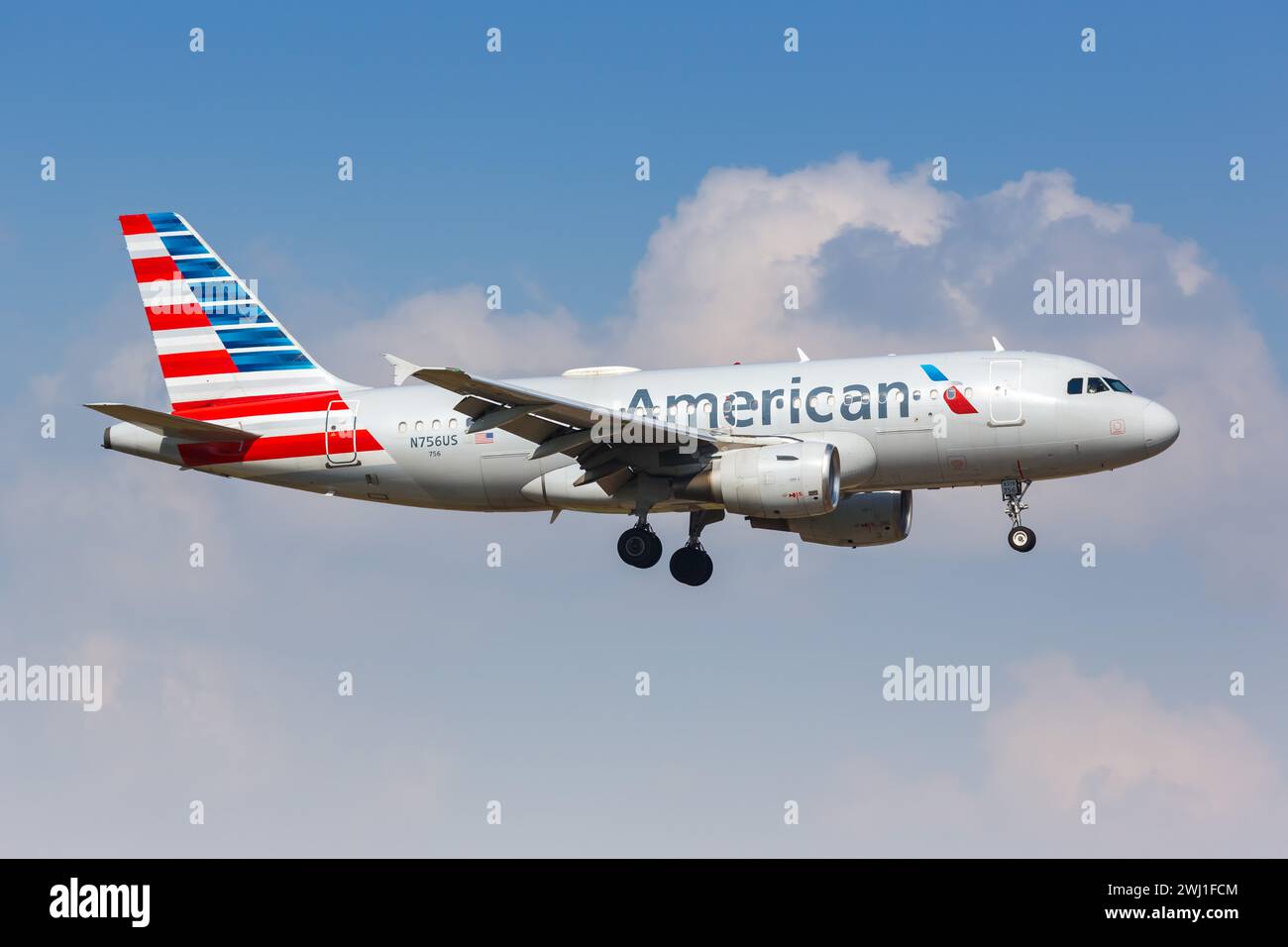 American Airlines Airbus A319 aircraft Dallas Fort Worth Airport in the ...