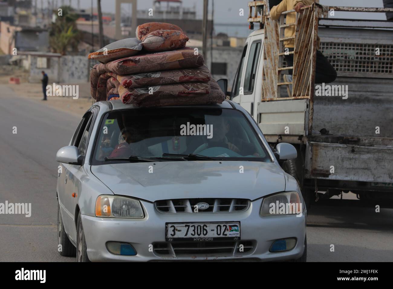 Palestinian families are fleeing Rafah on the southern Gaza Strip ...