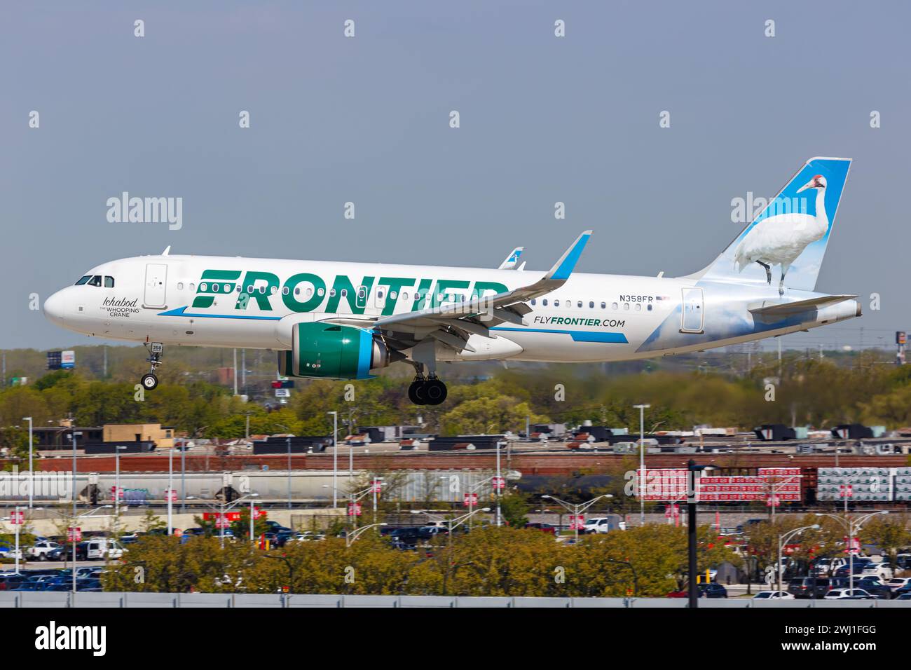 Frontier Airlines Airbus A320neo aircraft Chicago Midway Airport in the ...
