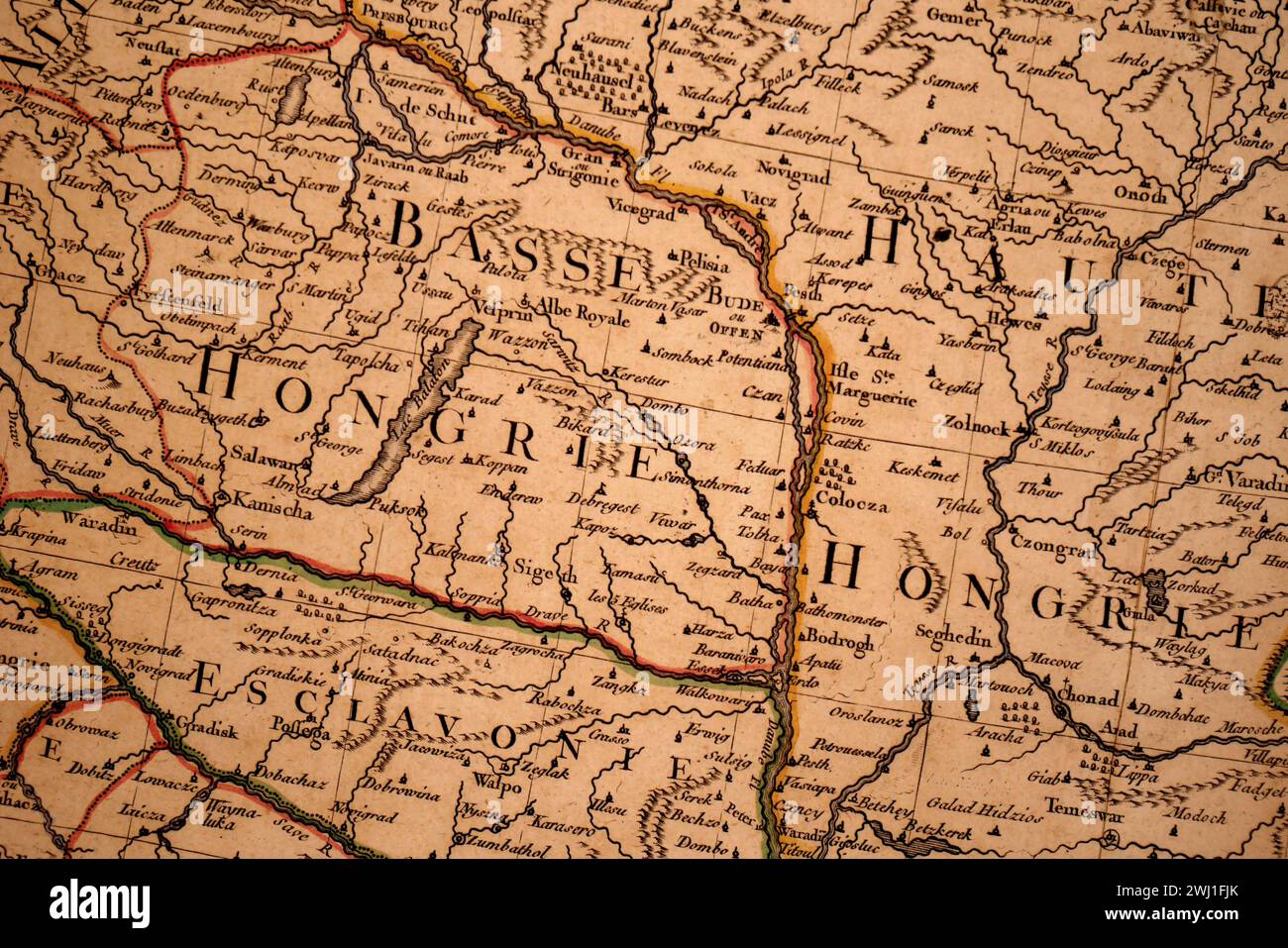 Copperplate engraving, circa 1770, of a detail of a map of the Kingdom ...