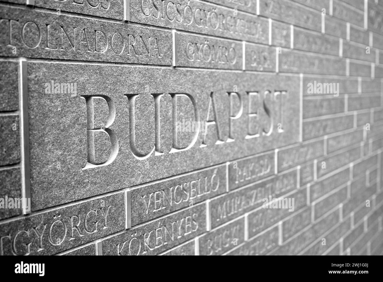 Hungarian place names, including Budapest, Memorial of National Unity ...
