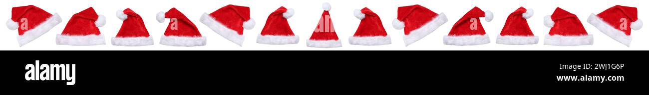 Christmas with Santa hats Santa hats Santa Claus in a row banner ...