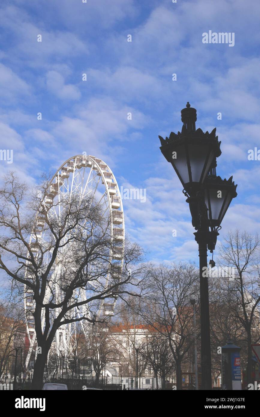 Budapest Eye ferris wheel, in winter, Erzsebet ter, Budapest, Hungary ...