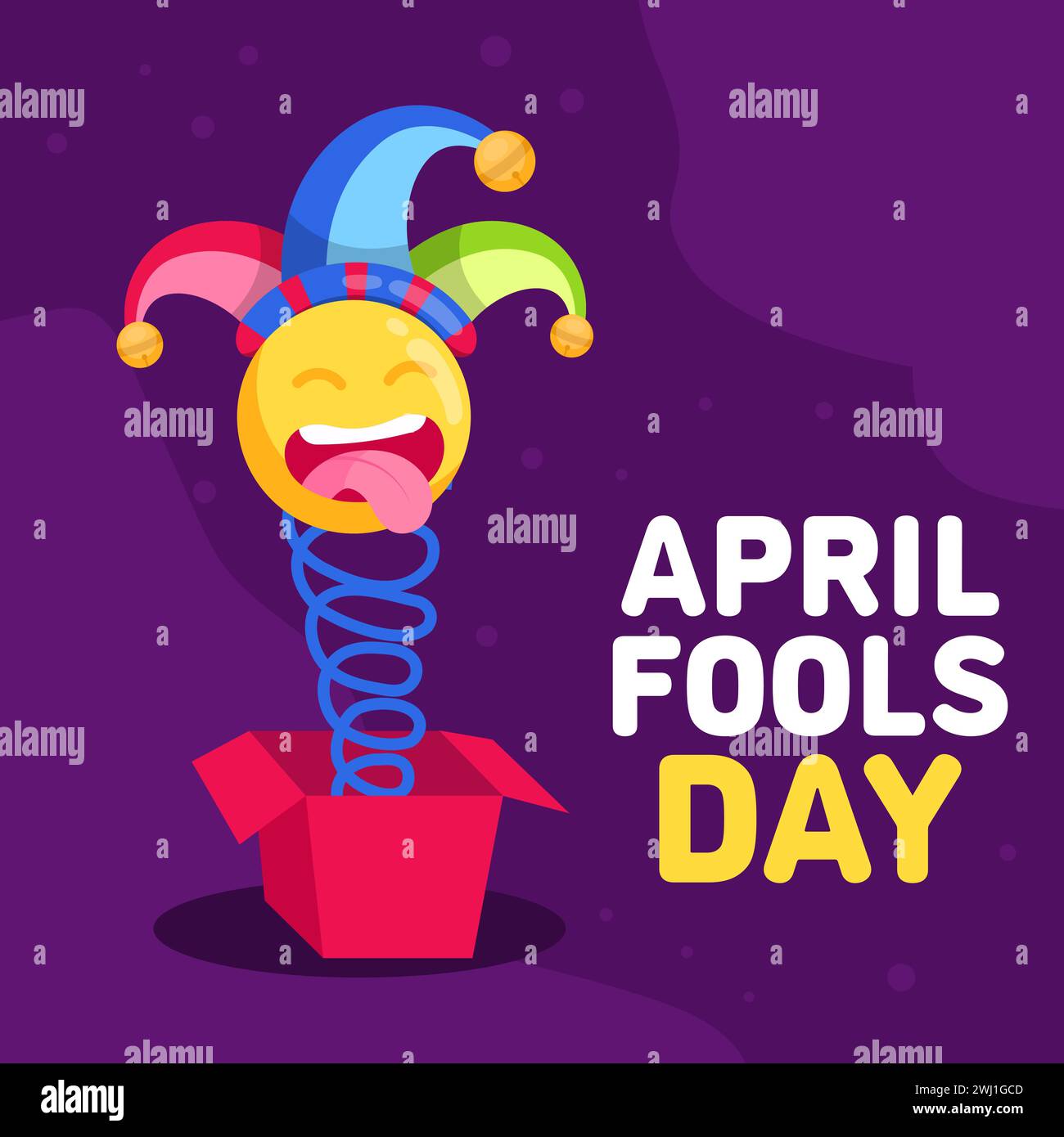 vector april fools day illustration in flat design style Stock Vector ...
