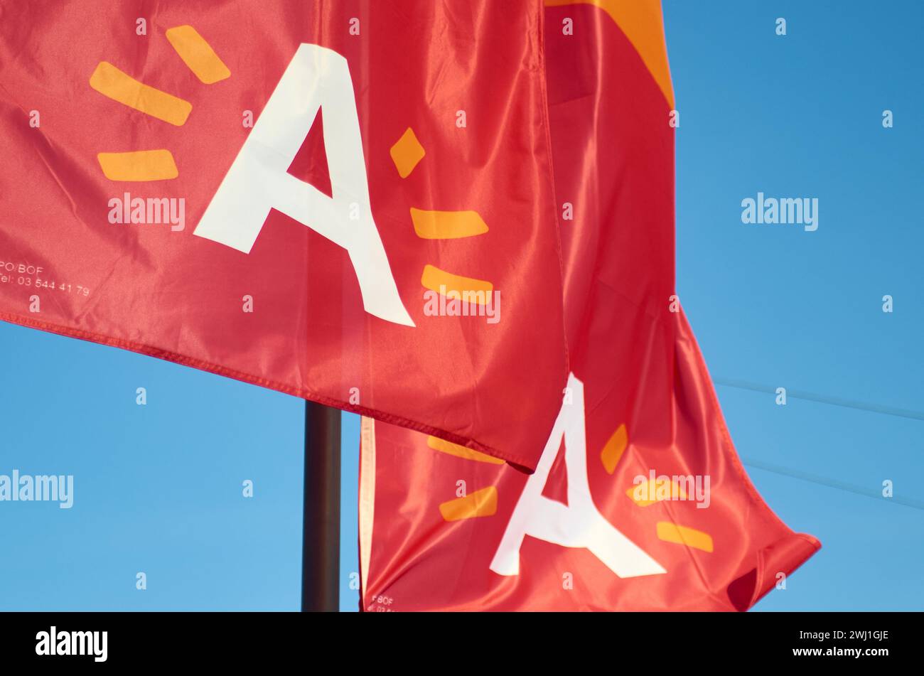 Antwerp city council flags Stock Photo - Alamy