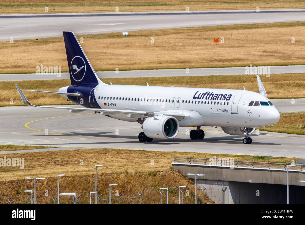 Lufthansa Airbus A320neo aircraft Munich Airport in Germany Stock Photo ...