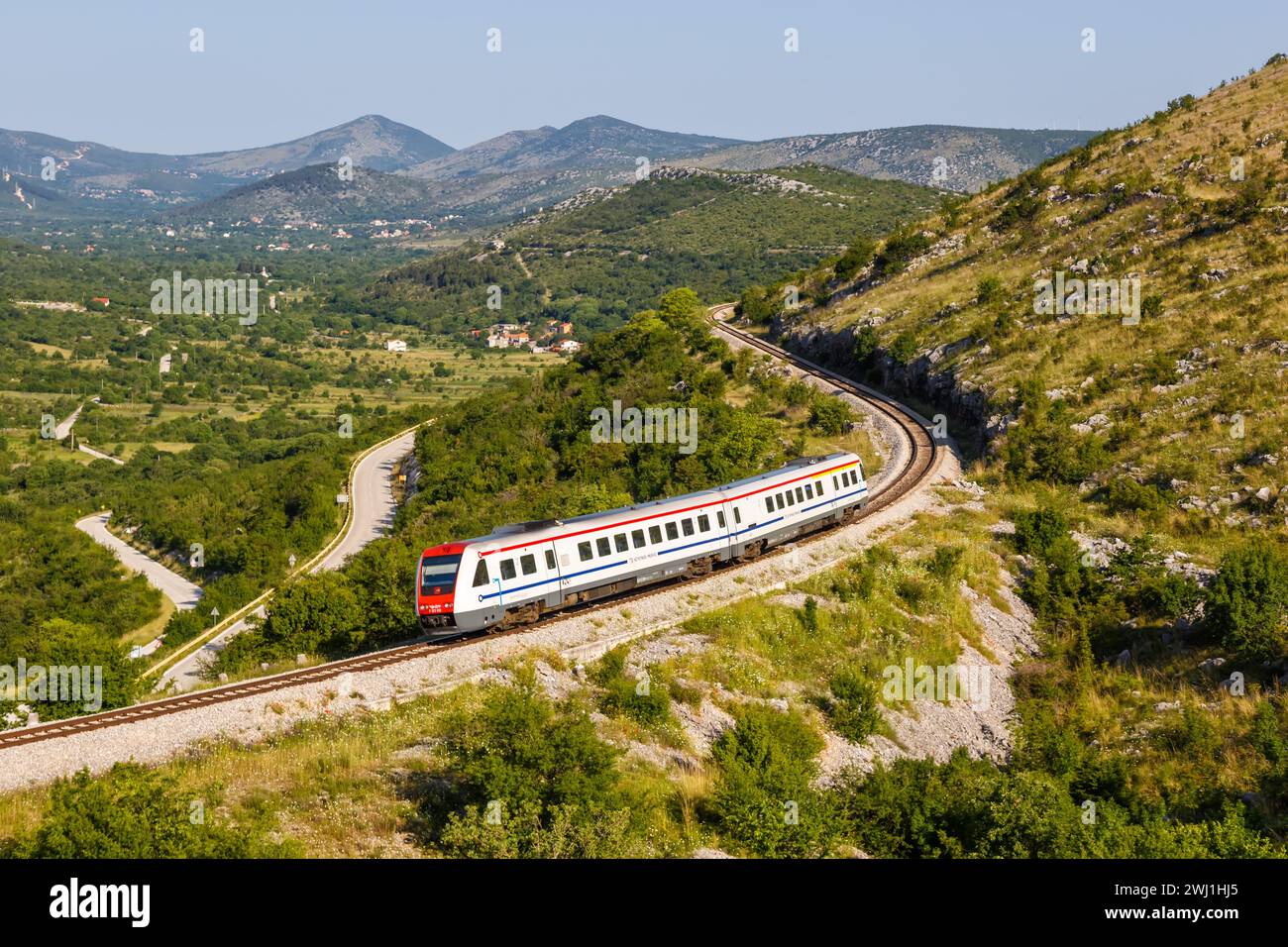 Local train with tilting technology of the Croatian railroad Hrvatske ...