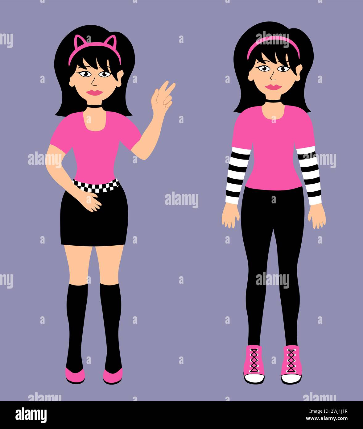 2000s fashion teen Stock Vector Images - Alamy