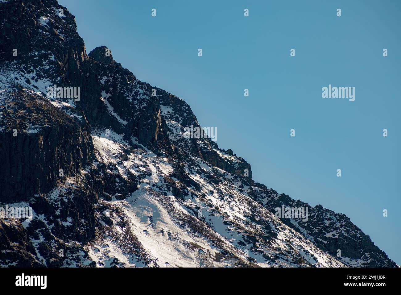 A Close-up view of a pristine mountain peak on a clear day, Nevado de ...