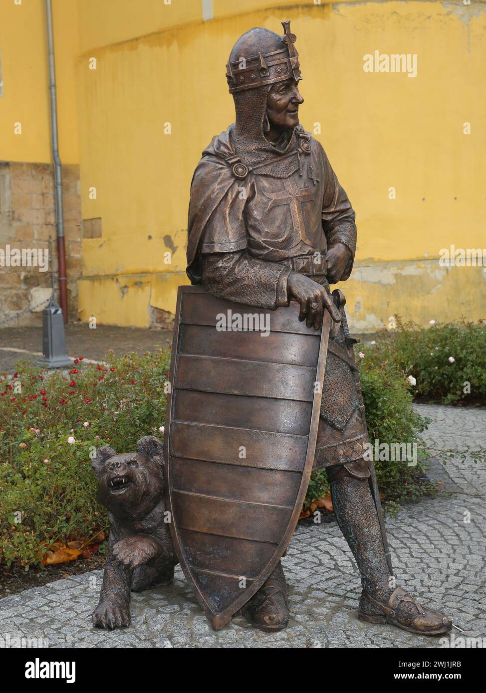 Sculpture Albrecht the Bear in front of the inner courtyard of ...