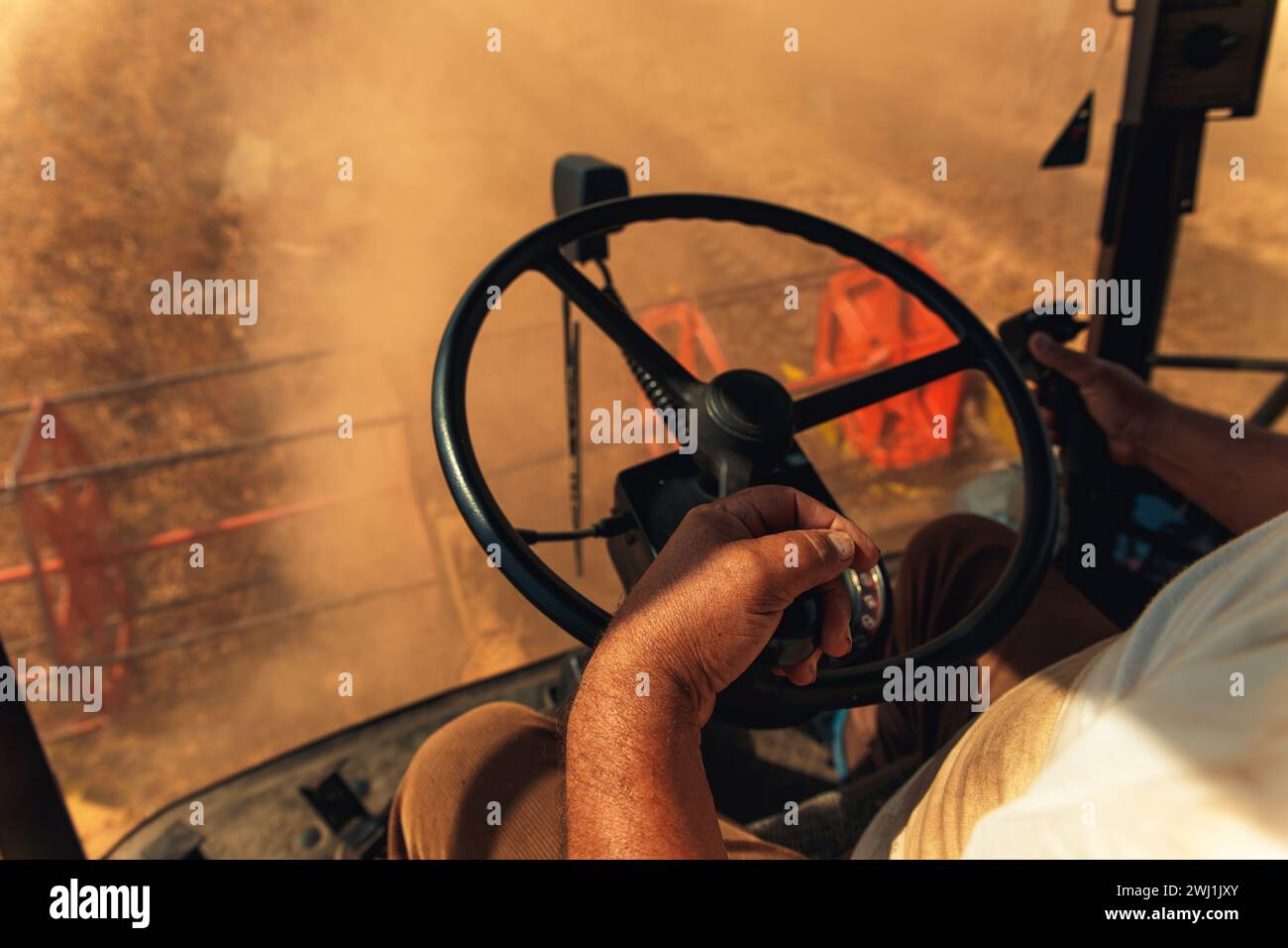 Inside combine harvester hi-res stock photography and images - Alamy