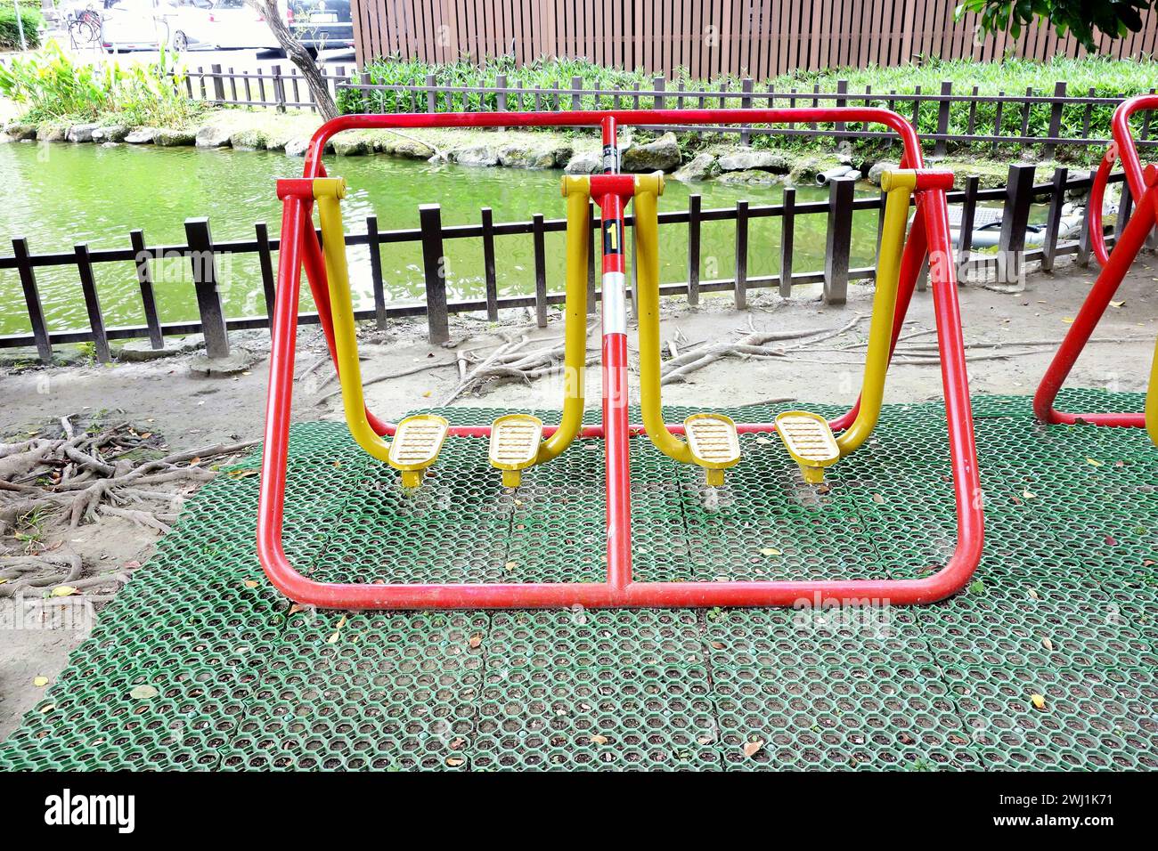 Air walk outdoor gym equipment Stock Photo - Alamy