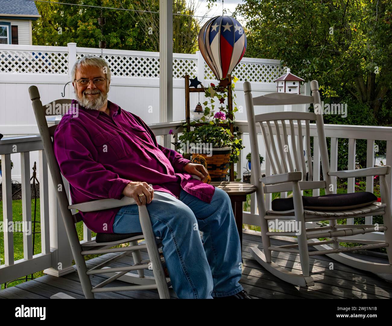 Old man rocking chair hi-res stock photography and images - Alamy