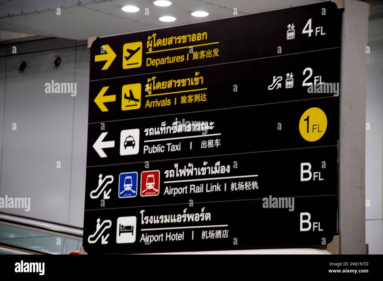 Navigation signs that can be seen along Public places such as airport ...