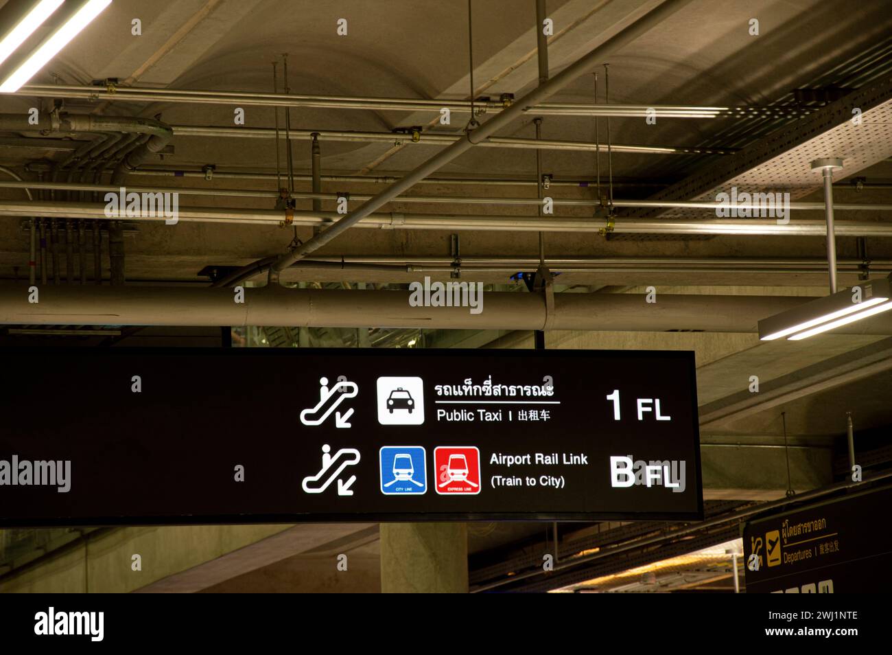 Navigation signs that can be seen along Public places such as airport ...