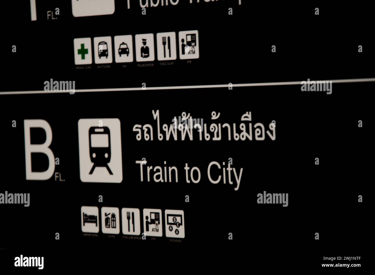 Navigation signs that can be seen along Public places such as airport ...