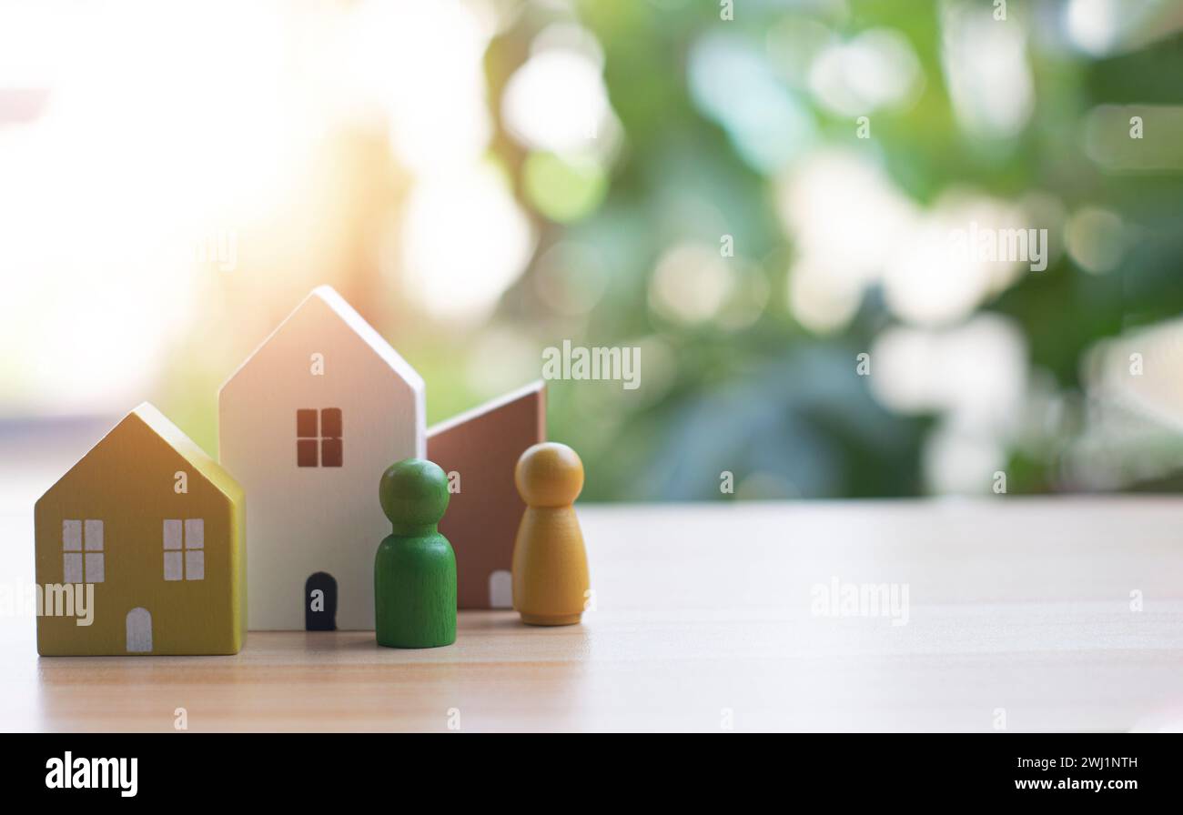 The concept of having a home and family planning and stability in life ...