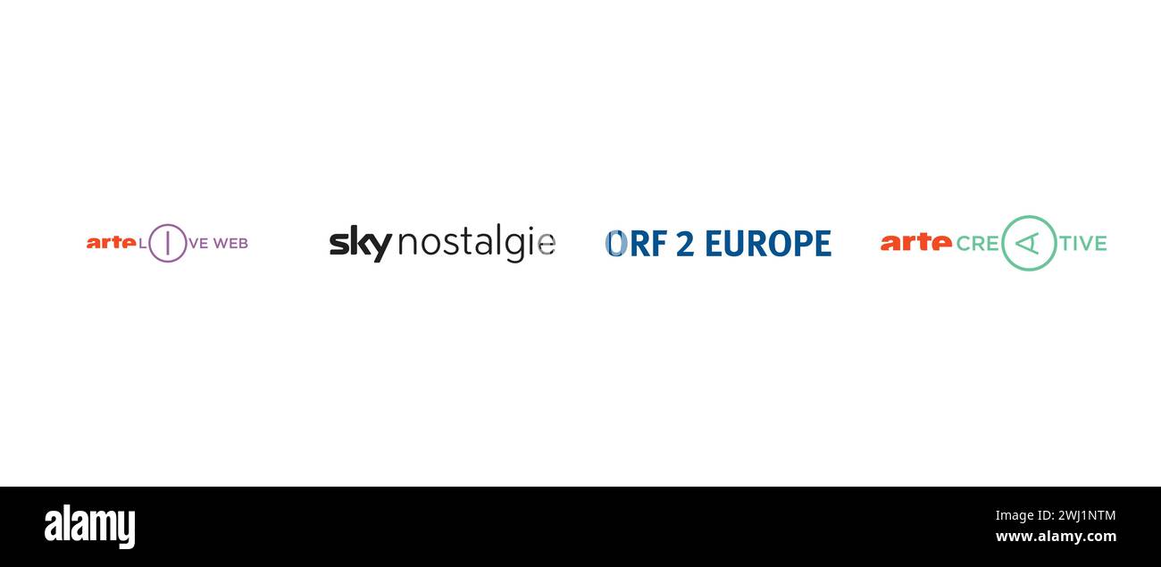 Arte LIVE WEB, ORF 2 Europe, Arte Creative, Sky Nostalgie. Vector ...