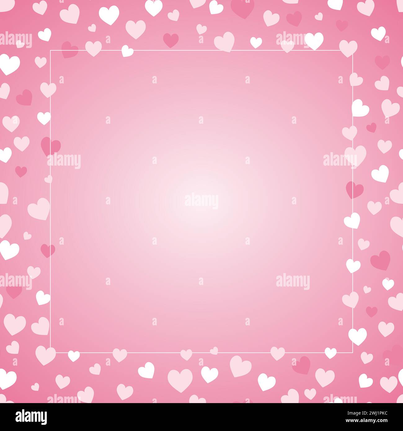 Heart symbol border frame. Square shape graphic design perfect for ...