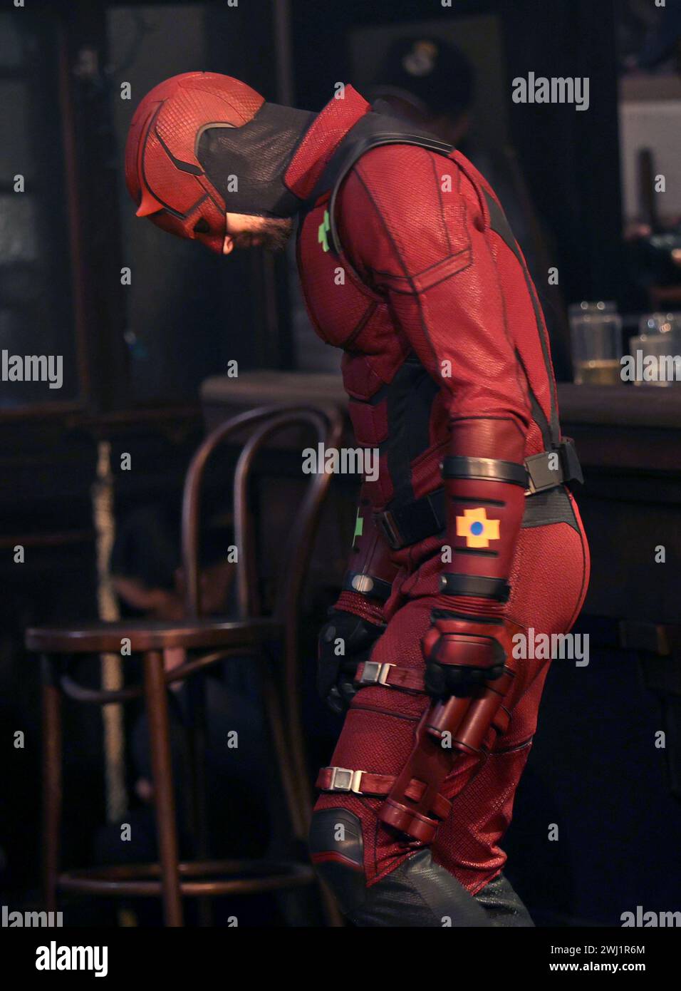 Charlie Cox seen filming action scenes at the 'Daredevil: Born Again ...